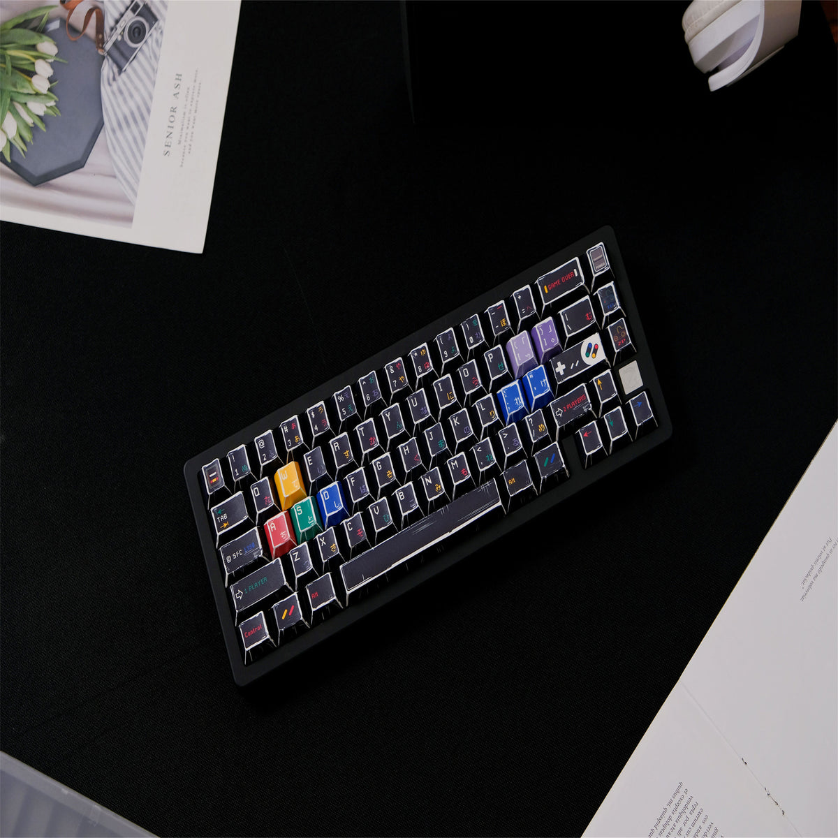 SFC Black Comic Style keycaps | joorkey