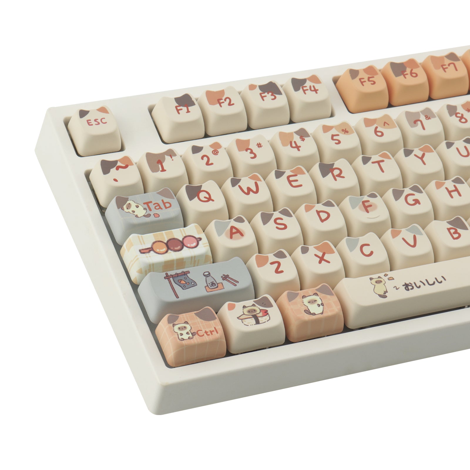 Sushi Cat keycaps 144 Keys PBT Keycaps MOA Profile DYE-SUB Customized ...