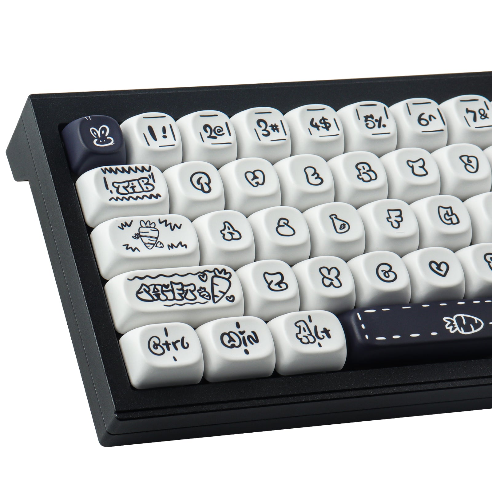Carrot Rabbit keycaps 130 Keys PBT Keycaps MOA Profile DYE-SUB ...