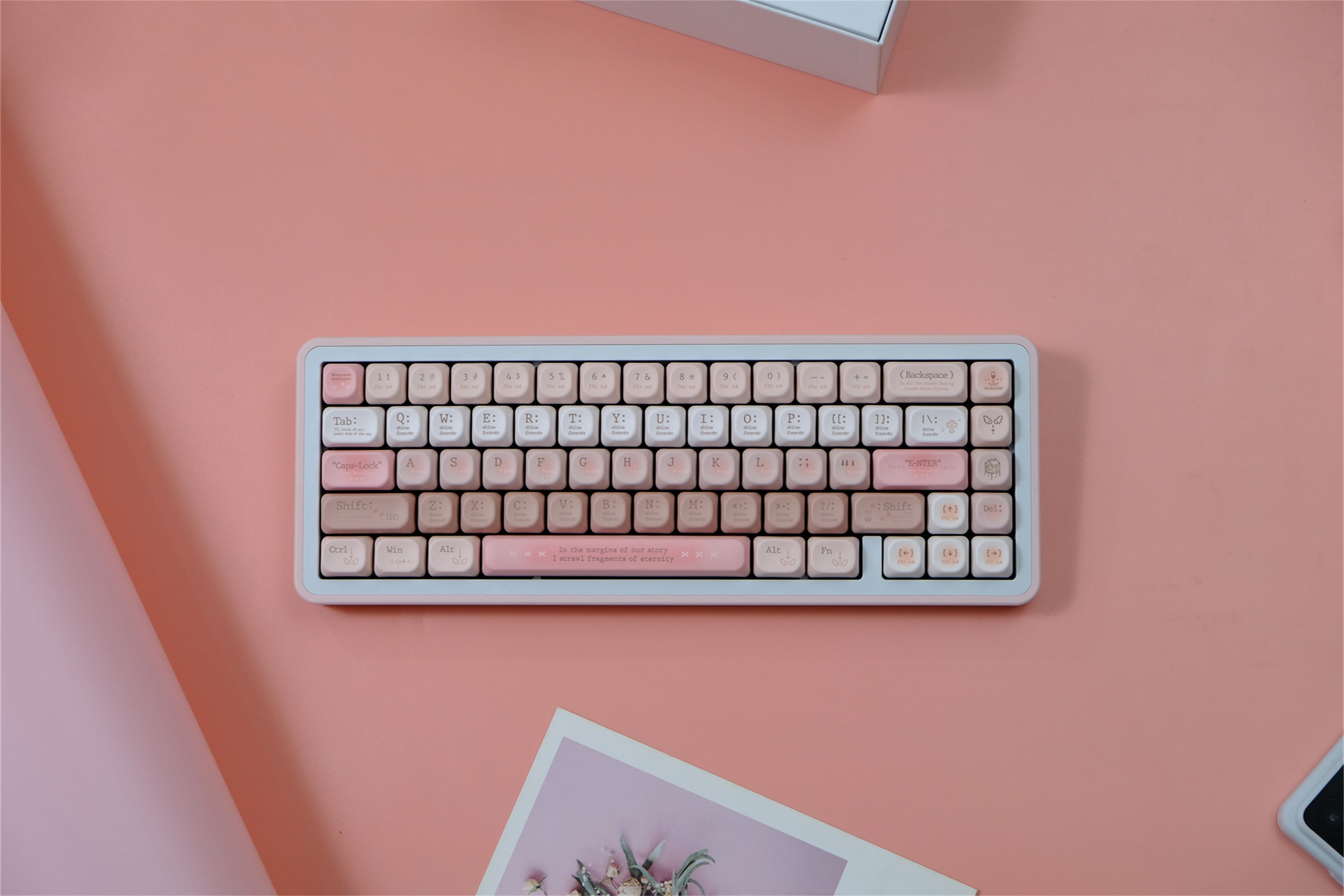 Tipsy Romantic Pink keycaps 126 Keys PBT Material MOA Profile DYE-SUB ...