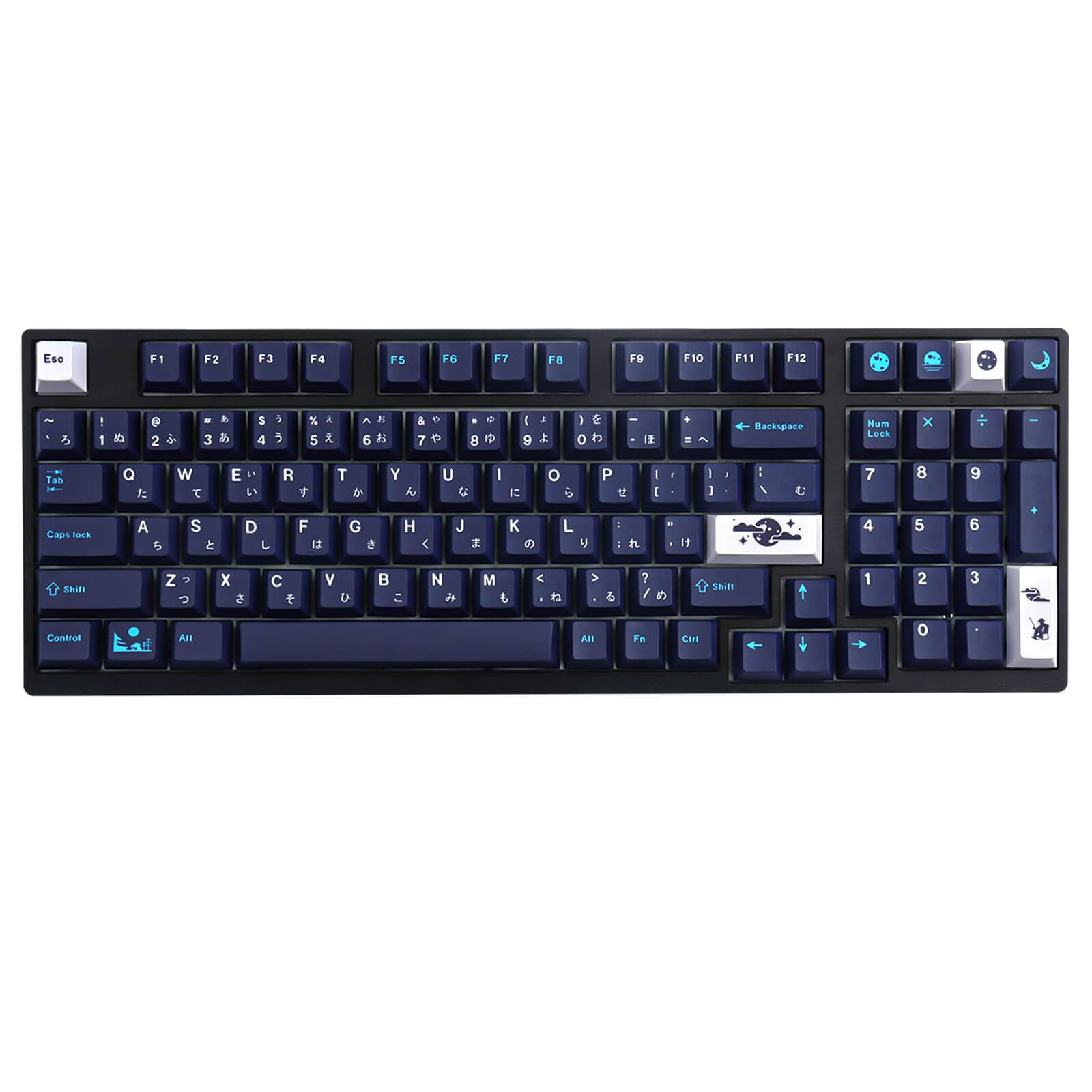 129 Keys PBT DYE-SUB Blue Hell keycaps | joorkey