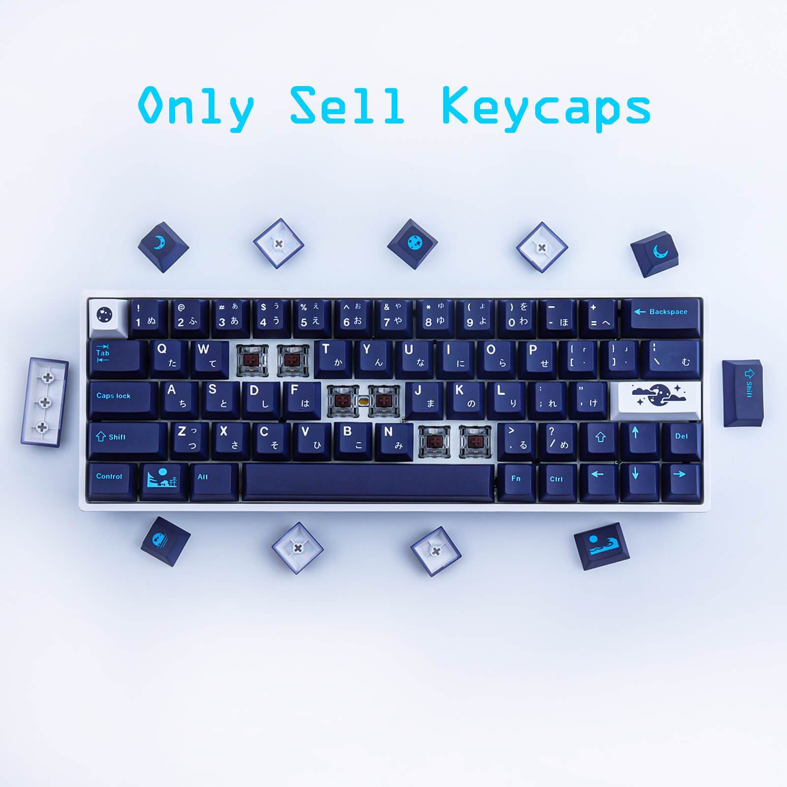 129 Keys PBT DYE-SUB Blue Hell keycaps | joorkey