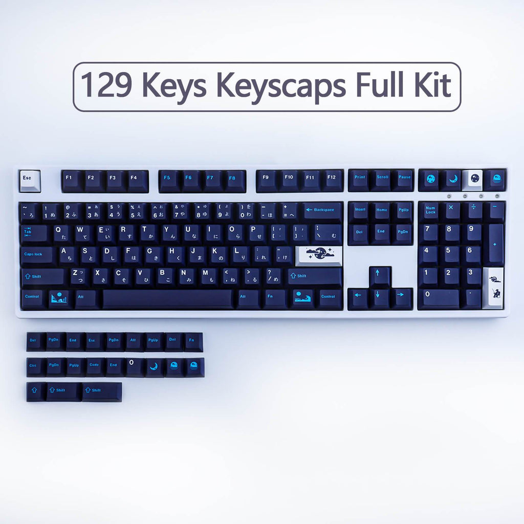 129 Keys PBT DYE-SUB Blue Hell keycaps | joorkey