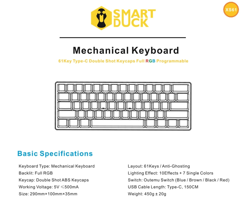 Smart Duck XS61 60% Mechanical Keyboard | joorkey